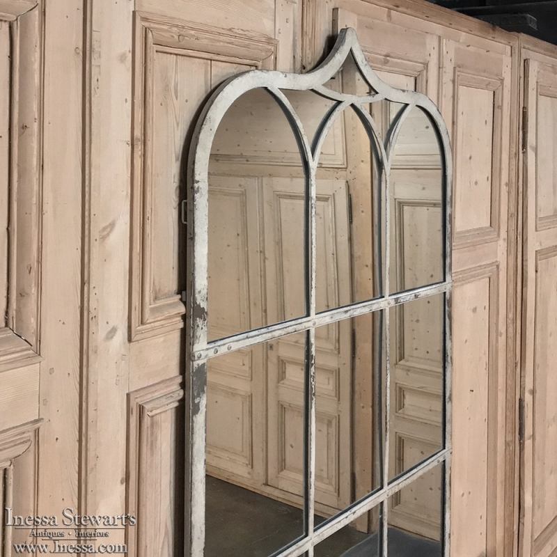 Neoclassic Arched Multi-Pane Mantel Mirror ~ Floor Mirror