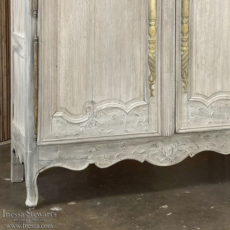 19th Century Country French Whitewashed Armoire from Normandie ~ Brittany