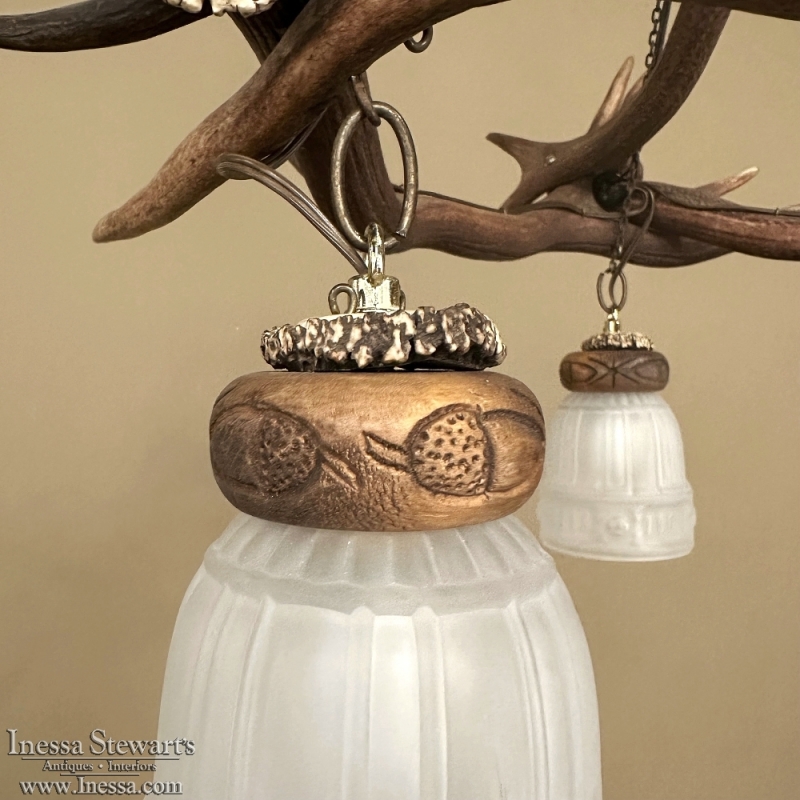 Antique Rustic Deer Antler Chandelier