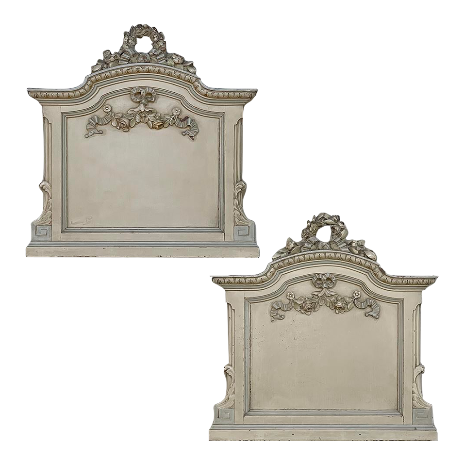 Pair 19th Century Carved & Painted Wall Panels