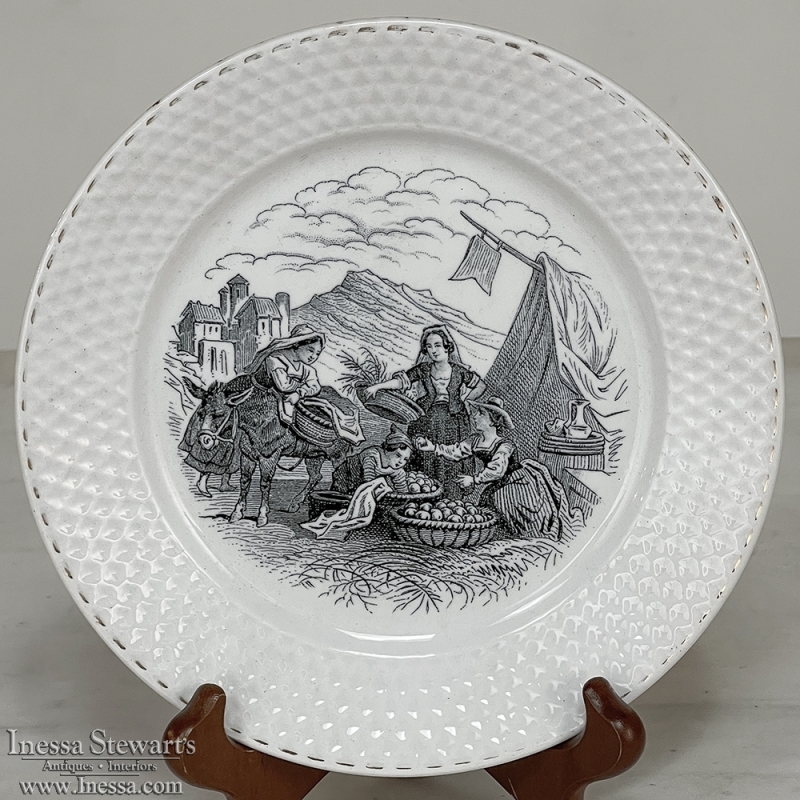 Set of Seven 19th Century Dutch Transferware Plates by P. Regout of ...