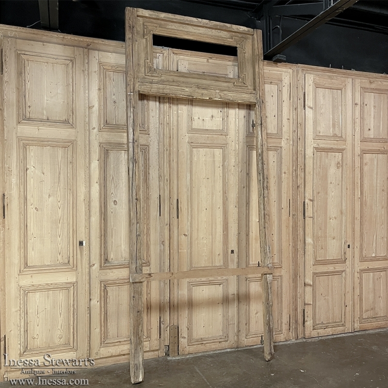 19th Century Stripped Door Frame with Transom