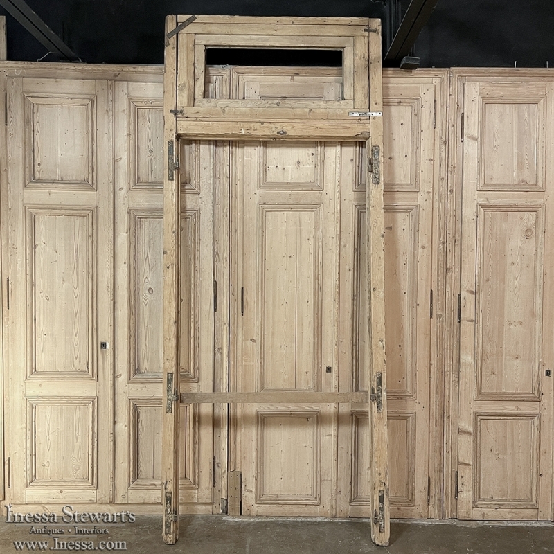 19th Century Stripped Door Frame with Transom
