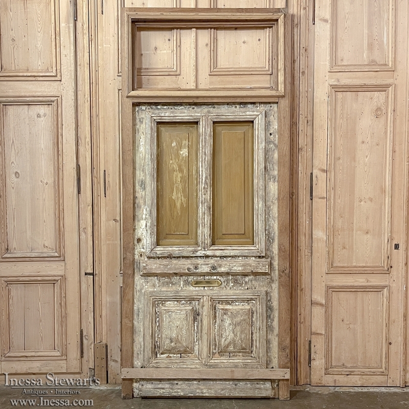 19th Century Exterior Door in Original Jam with Transom