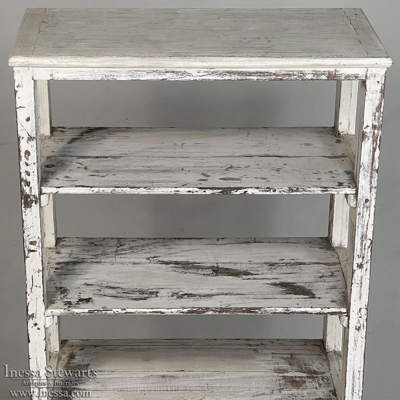 Antique Rustic Bookshelf with Distressed Painted Finish