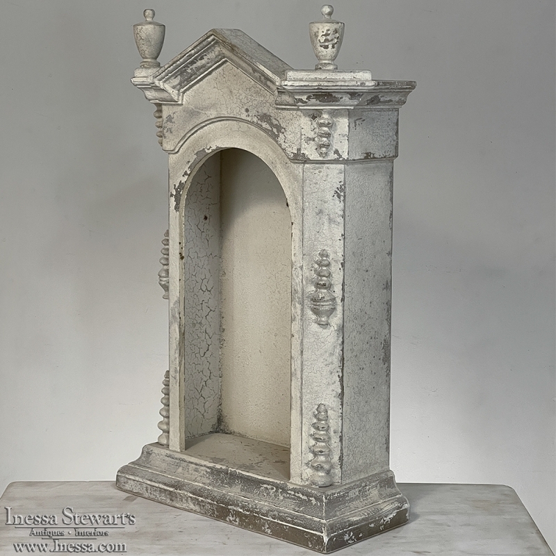 Reproduction Decorative Shrine ~ Niche with Distressed Painted Finish