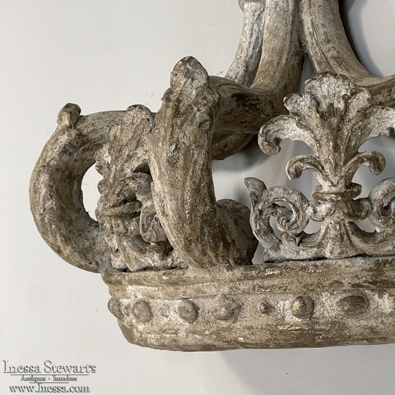 Crown Wall Decoration ~ Finial with Distressed Painted Finish