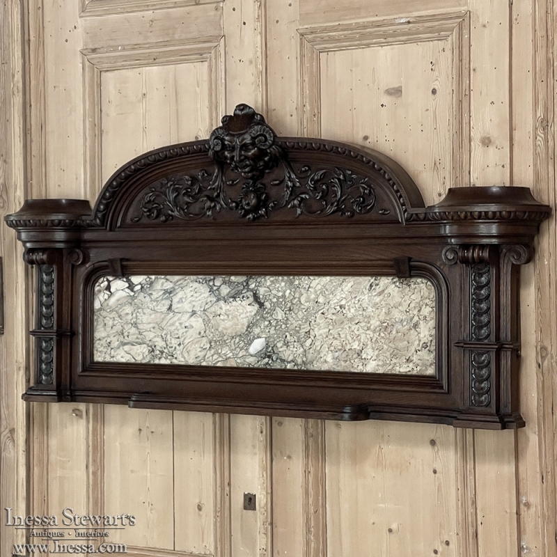 19th Century French Neoclassical Louis XVI Wall Decoration with Marble ...
