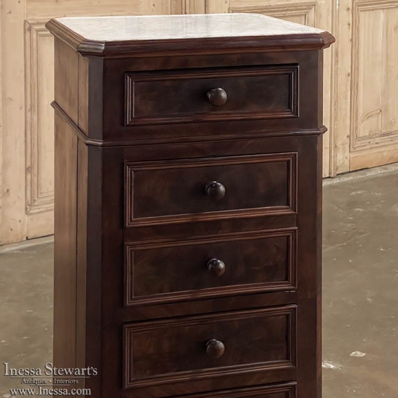 19th Century French Neoclassical Louis XVI Mahogany Nightstand with ...