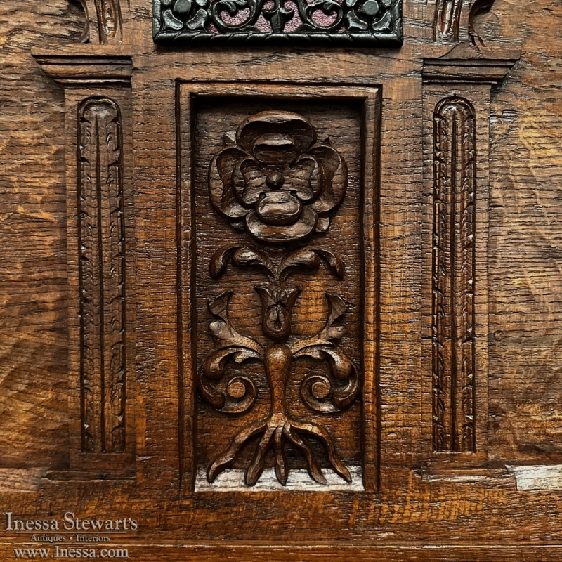 Antique Gothic Revival Raised Cabinet ~ Dry Bar