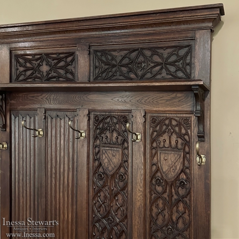 19th Century French Gothic Revival Hall Tree ~ Confiturier