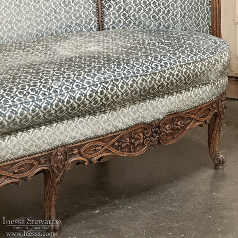 Antique French Louis XIV Walnut Sofa