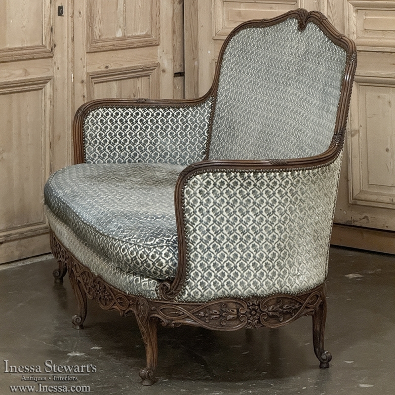 Antique French Louis XIV Walnut Sofa
