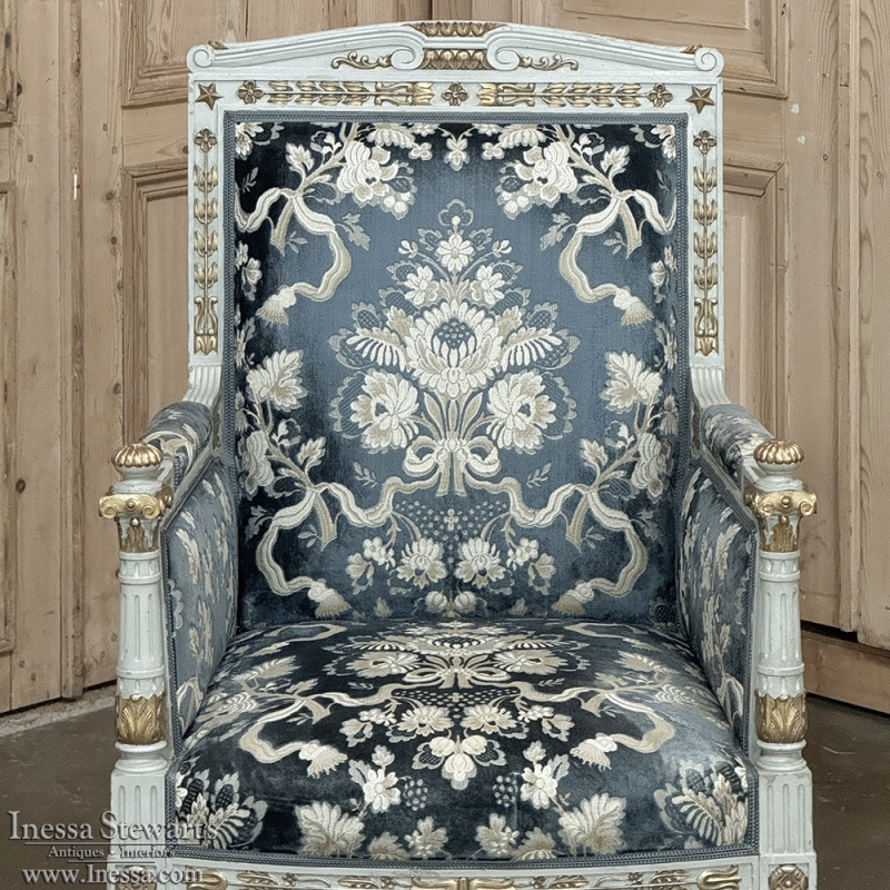 Pair 19th Century French Napoleon III Period Empire Style Painted ...