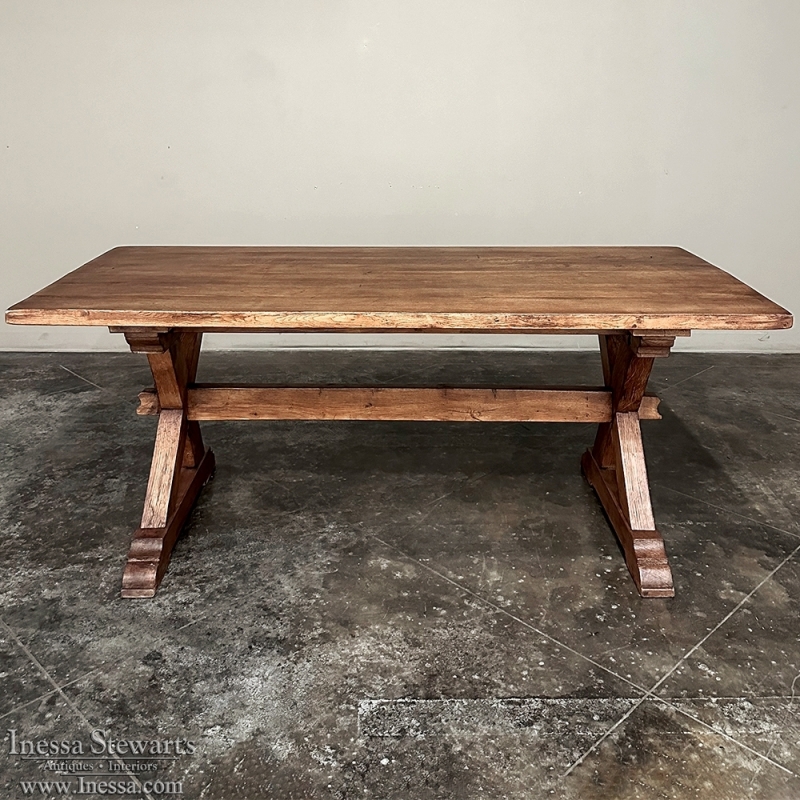 Rustic Trestle Dining Table in Solid Oak