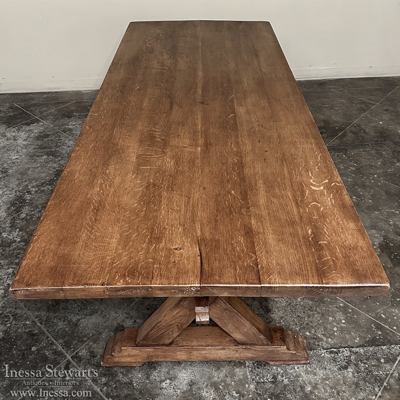 Rustic Trestle Dining Table in Solid Oak