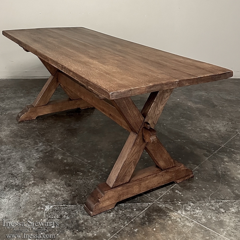 Rustic Trestle Dining Table in Solid Oak