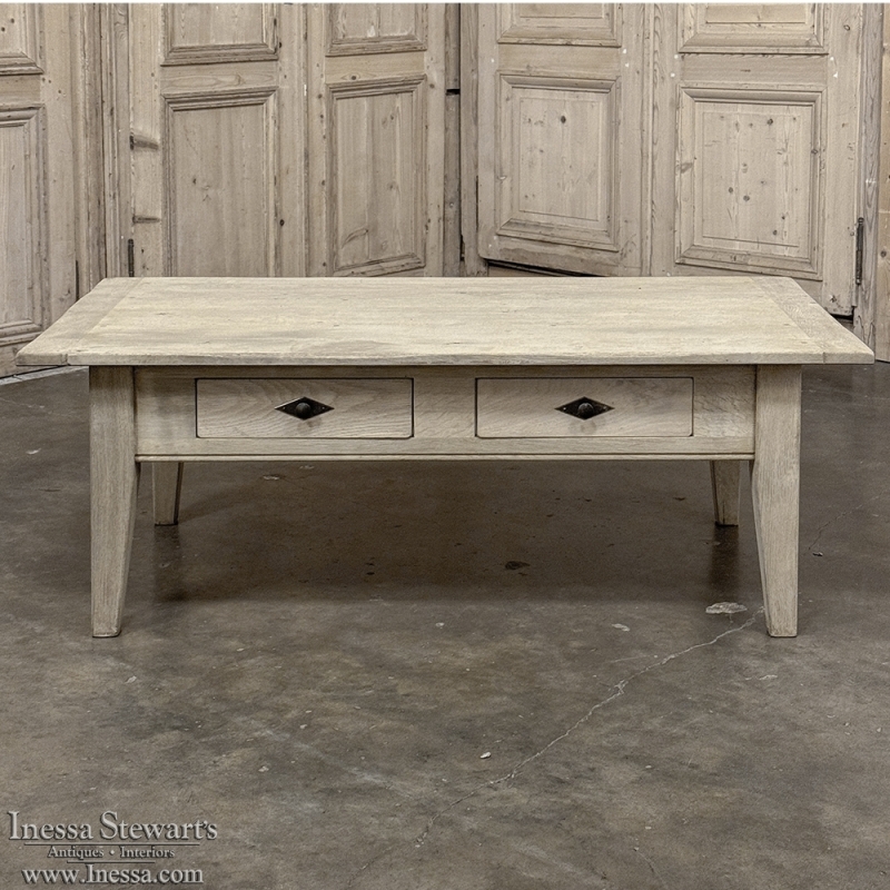Antique Rustic Stripped Oak Coffee Table