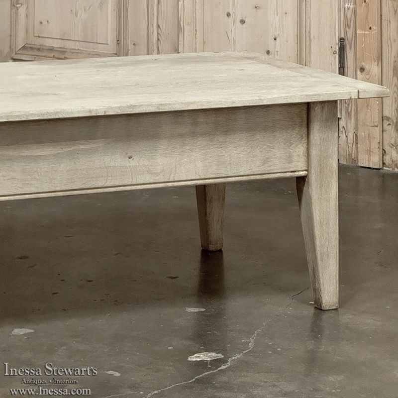 Antique Rustic Stripped Oak Coffee Table