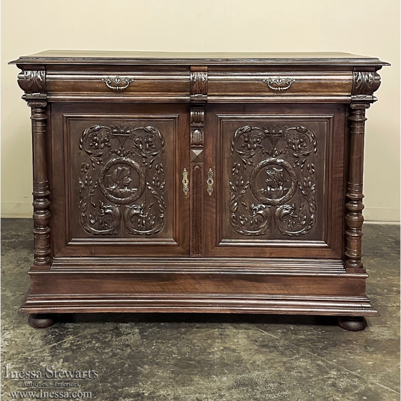 19th Century French Walnut Henri II Buffet