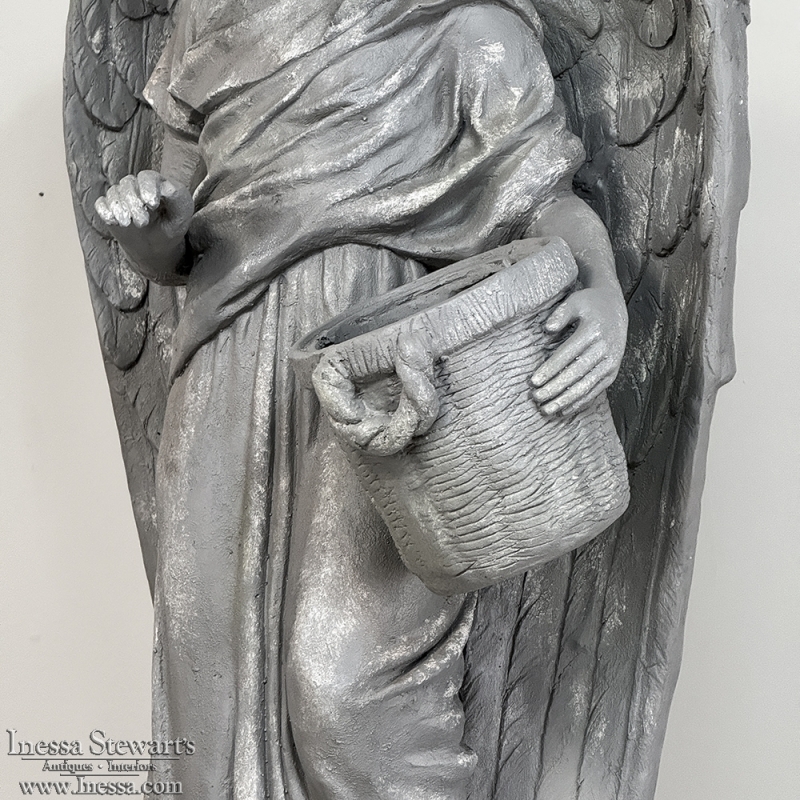 Statue of Harvest Angel in Resin with Stone Finish