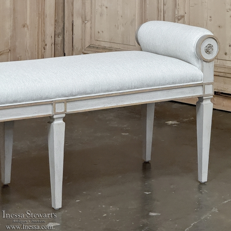 Greek Neoclassical Painted Armbench ~ Large