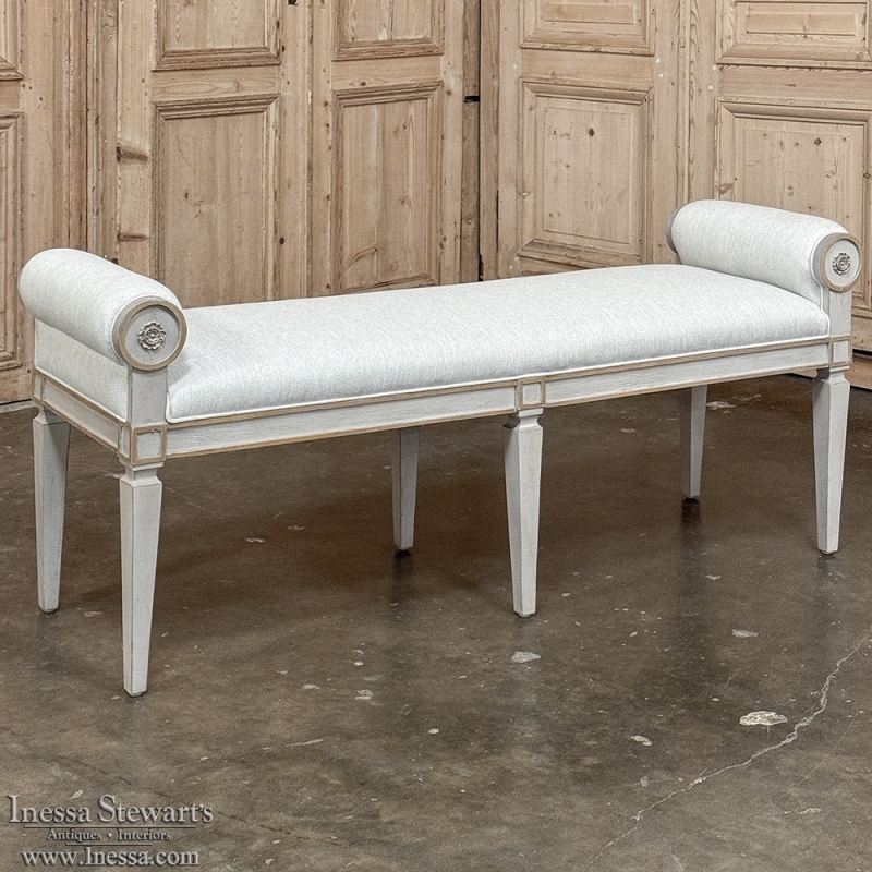 Greek Neoclassical Painted Armbench ~ Large