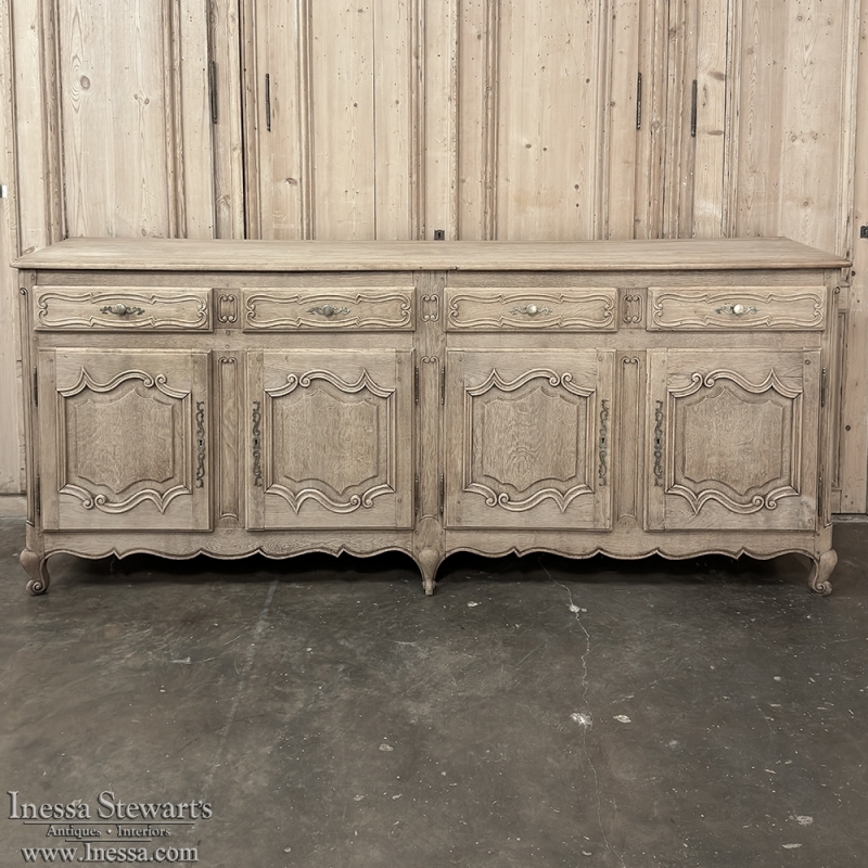Grand Antique Country French Buffet in Stripped Oak