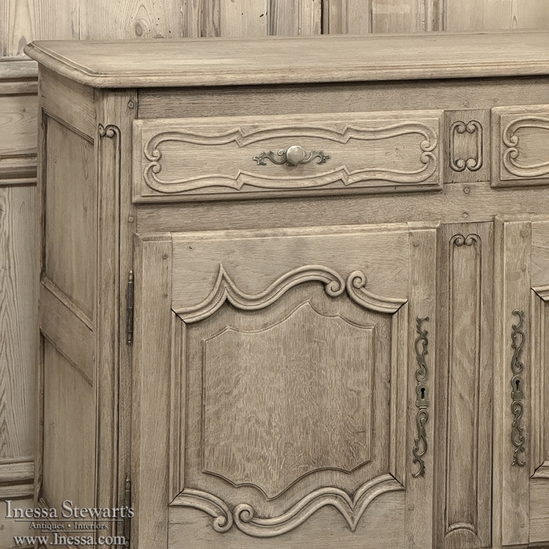 Grand Antique Country French Buffet in Stripped Oak