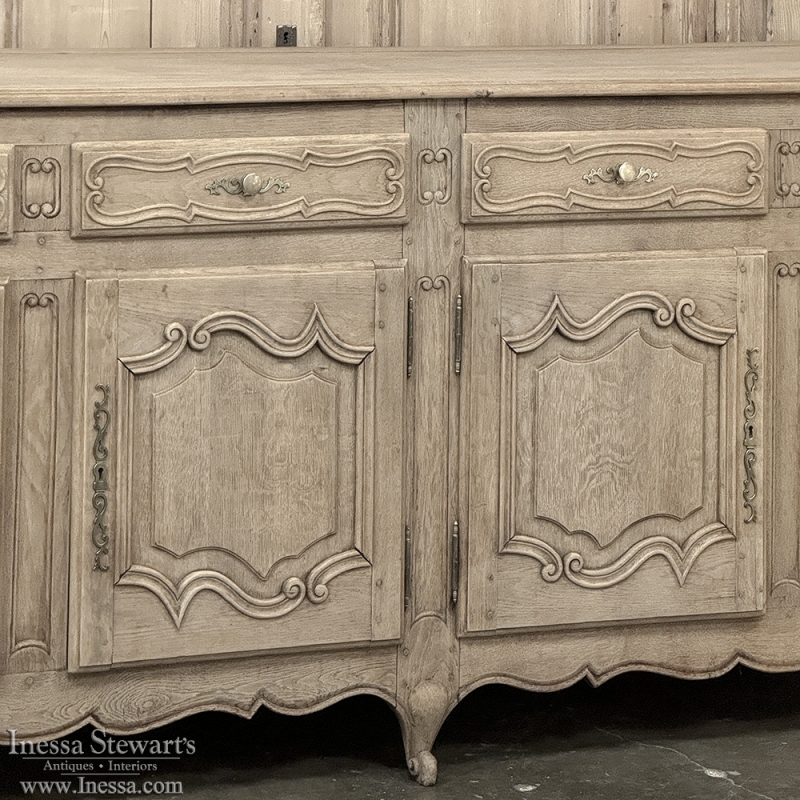 Grand Antique Country French Buffet in Stripped Oak