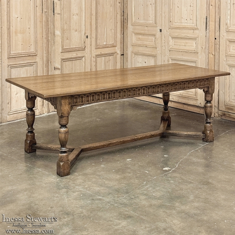 Antique Rustic Oak Dining Table