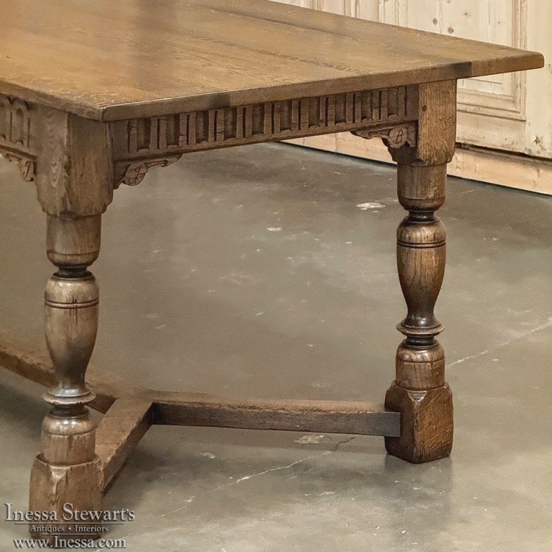 Antique Rustic Oak Dining Table