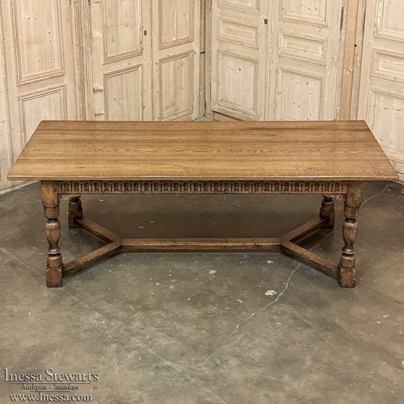Antique Rustic Oak Dining Table