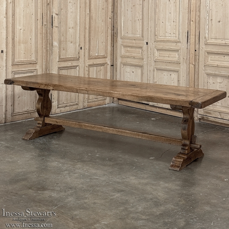 Rustic Antique Dining Table ~ Trestle Table in Solid Oak