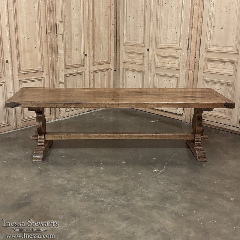 Rustic Antique Dining Table ~ Trestle Table in Solid Oak