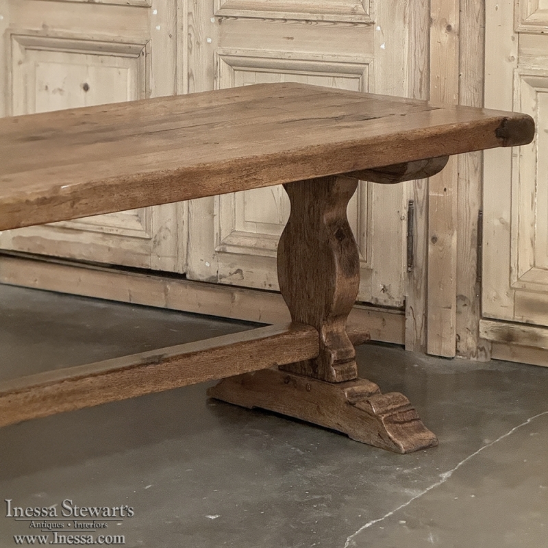 Rustic Antique Dining Table ~ Trestle Table in Solid Oak