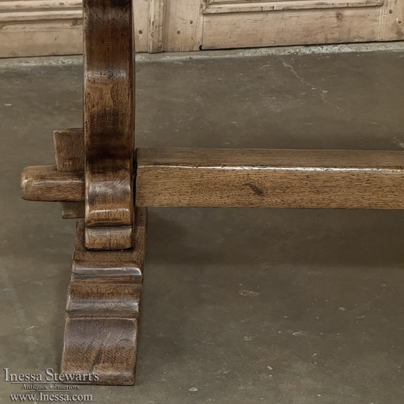 Rustic Antique Dining Table ~ Trestle Table in Solid Oak