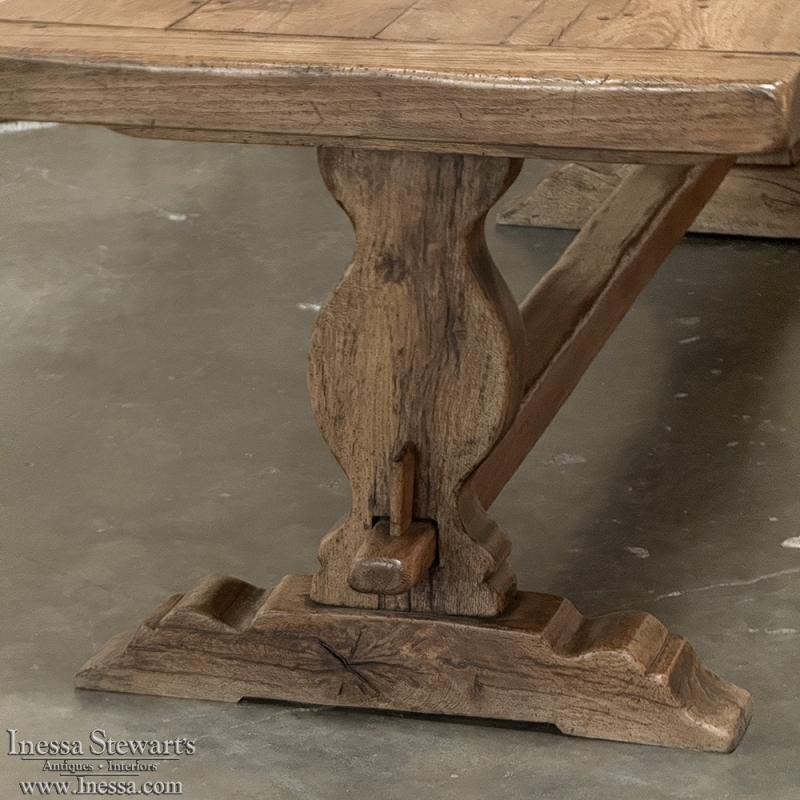 Rustic Antique Dining Table ~ Trestle Table in Solid Oak