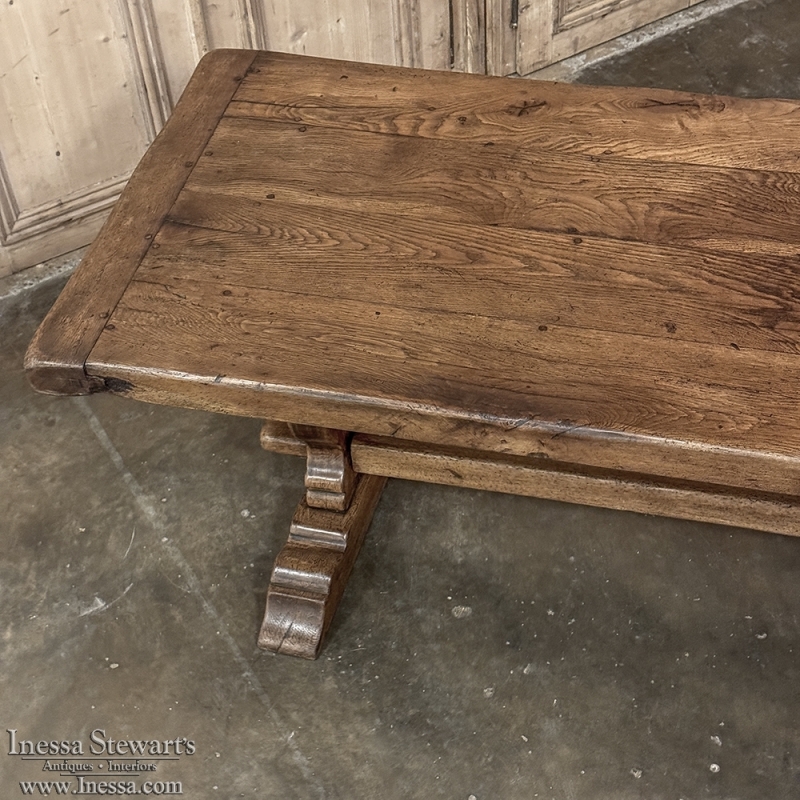 Rustic Antique Dining Table ~ Trestle Table in Solid Oak