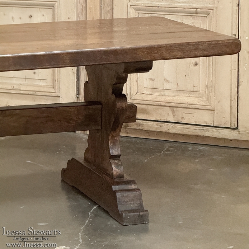 Rustic Antique Dining Table ~ Trestle Table in Solid Oak