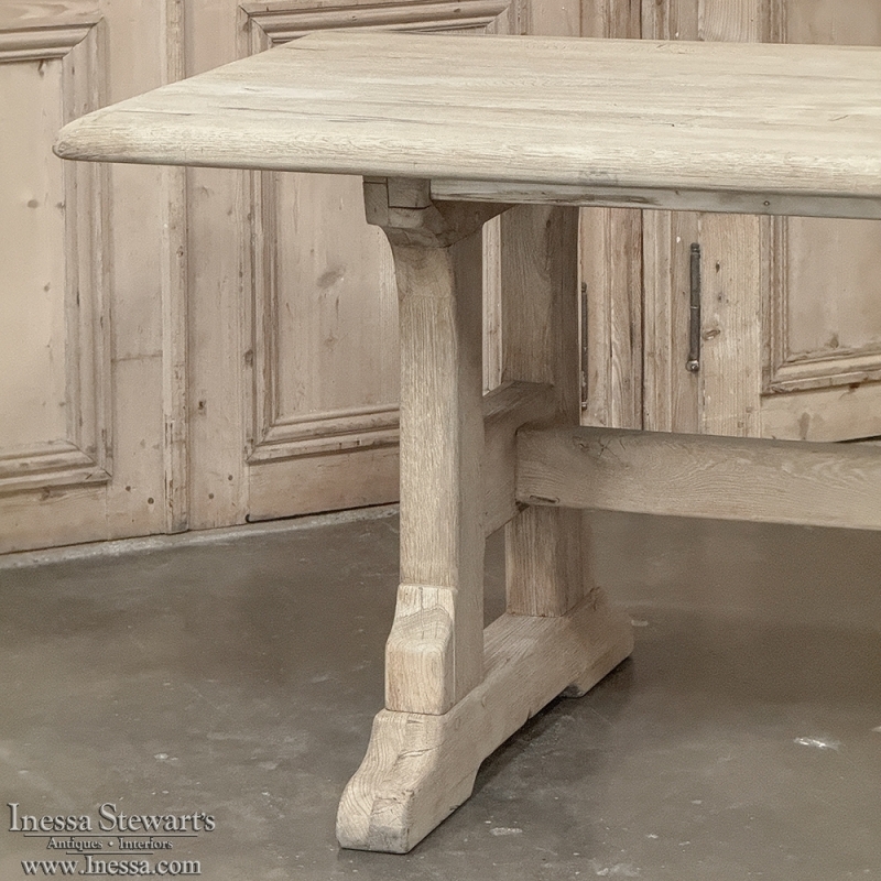 Rustic Antique Trestle Table ~ Dining Table in Stripped Oak