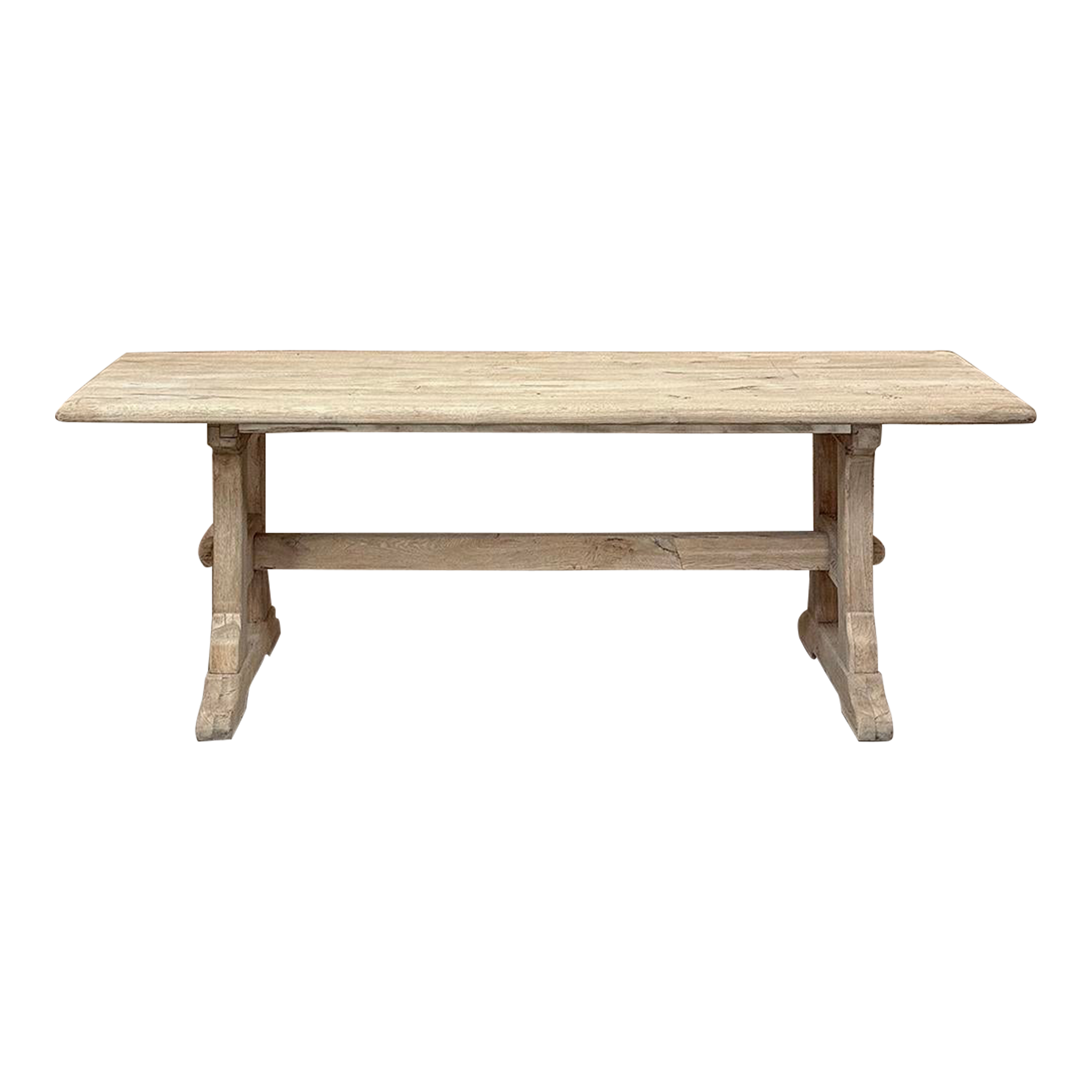 Rustic Antique Trestle Table ~ Dining Table in Stripped Oak