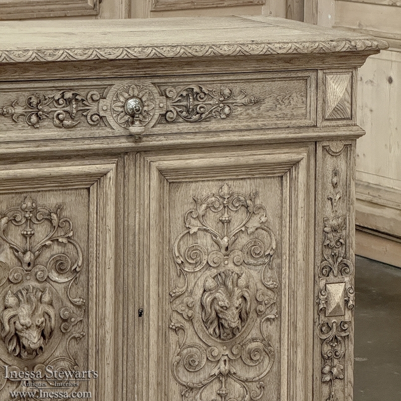 19th Century French Renaissance Buffet in Stripped Oak