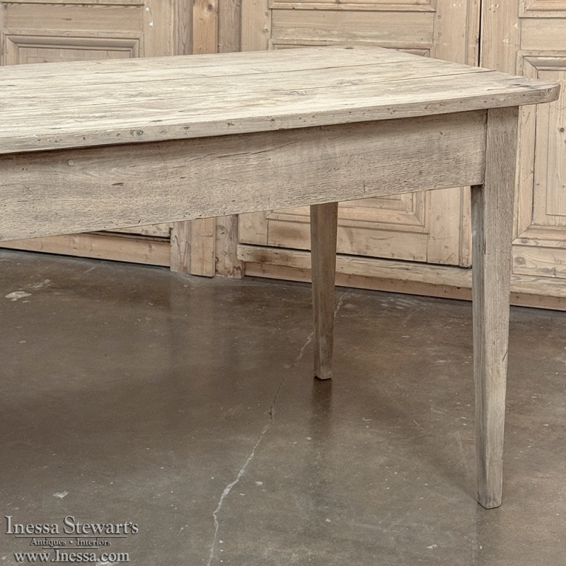 Grand 19th Century Rustic French Elm Farm Table