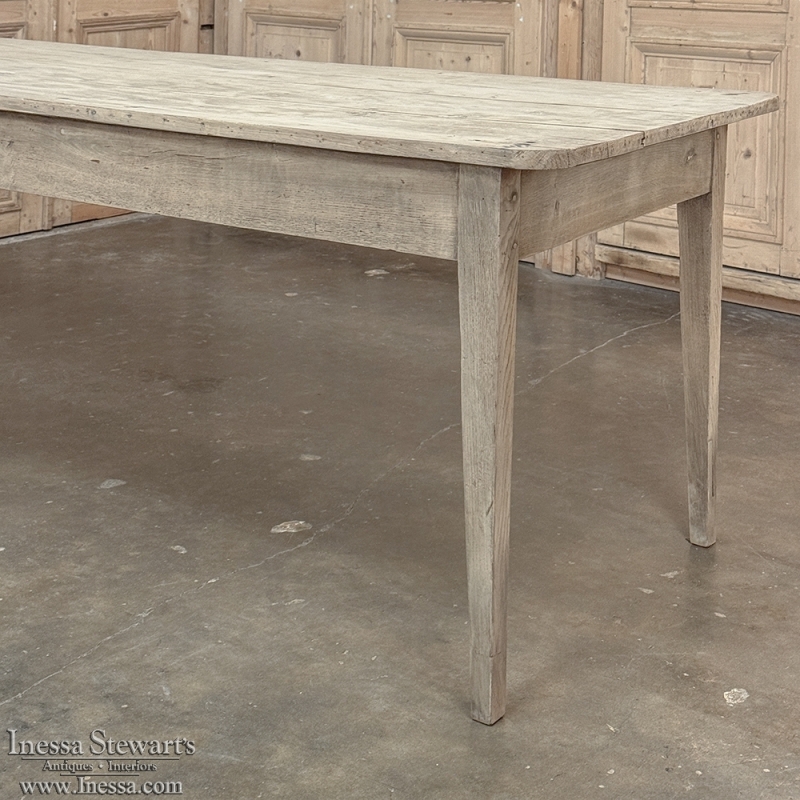 Grand 19th Century Rustic French Elm Farm Table