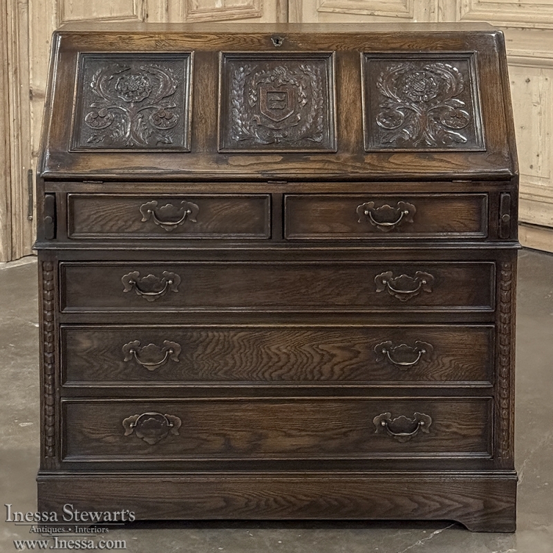 Antique English Rustic Secretary Desk