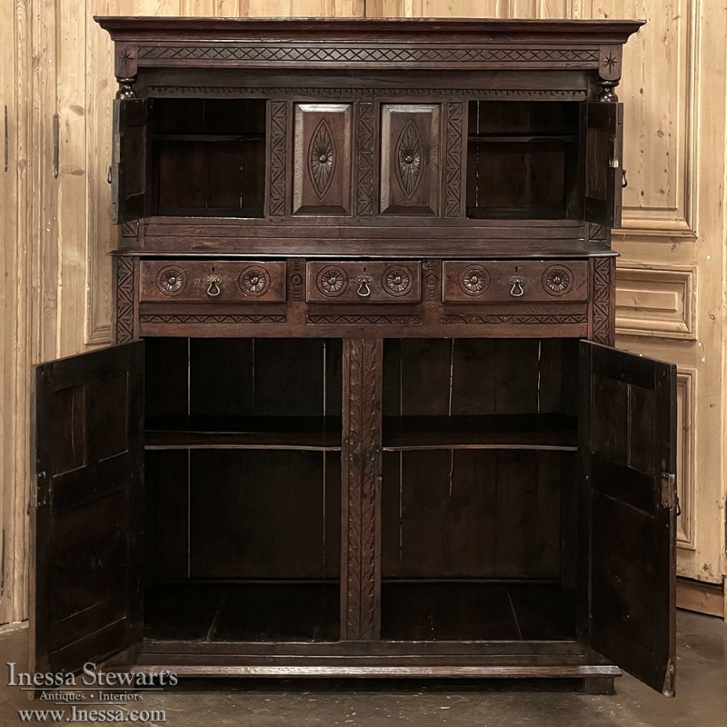 19th Century Rustic Renaissance Two-Tiered Cabinet