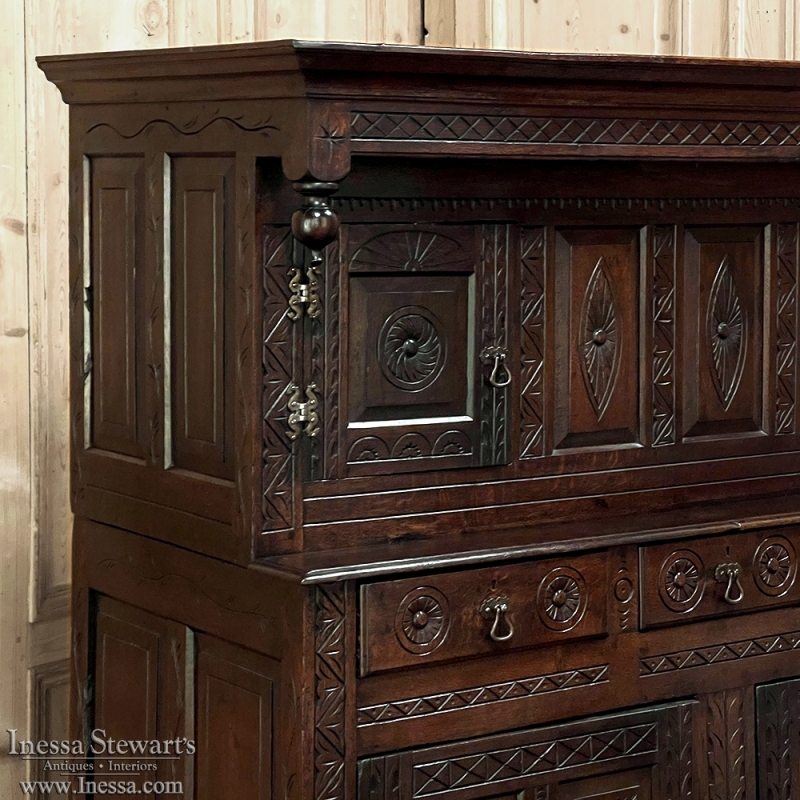 19th Century Rustic Renaissance Two-Tiered Cabinet
