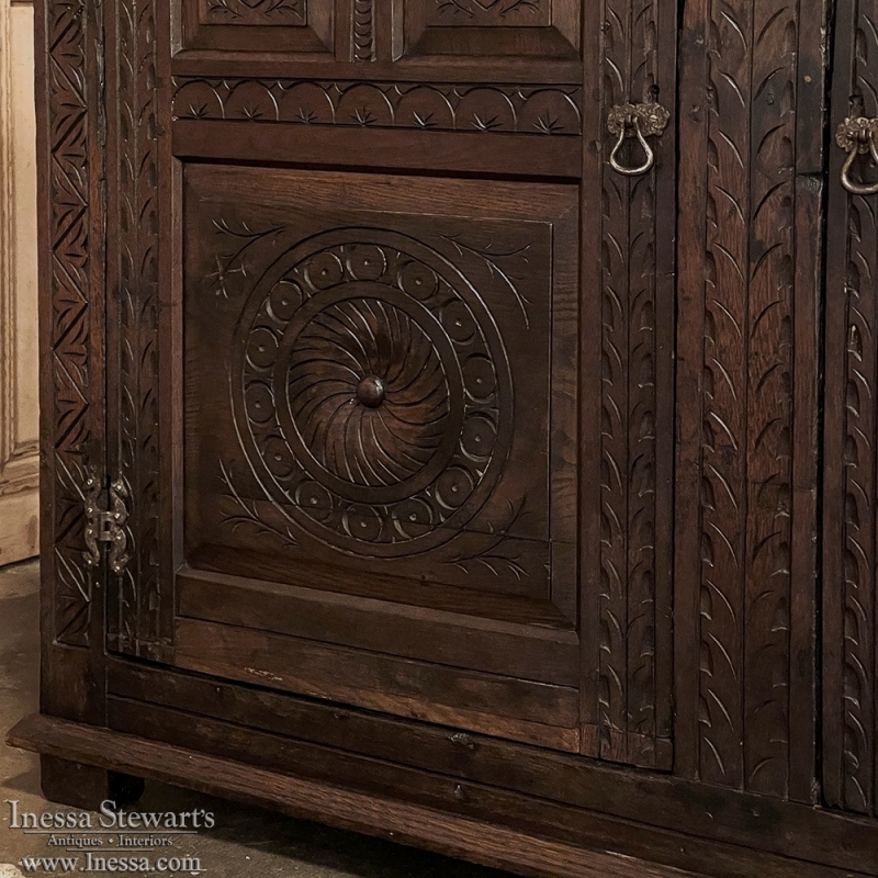 19th Century Rustic Renaissance Two-Tiered Cabinet