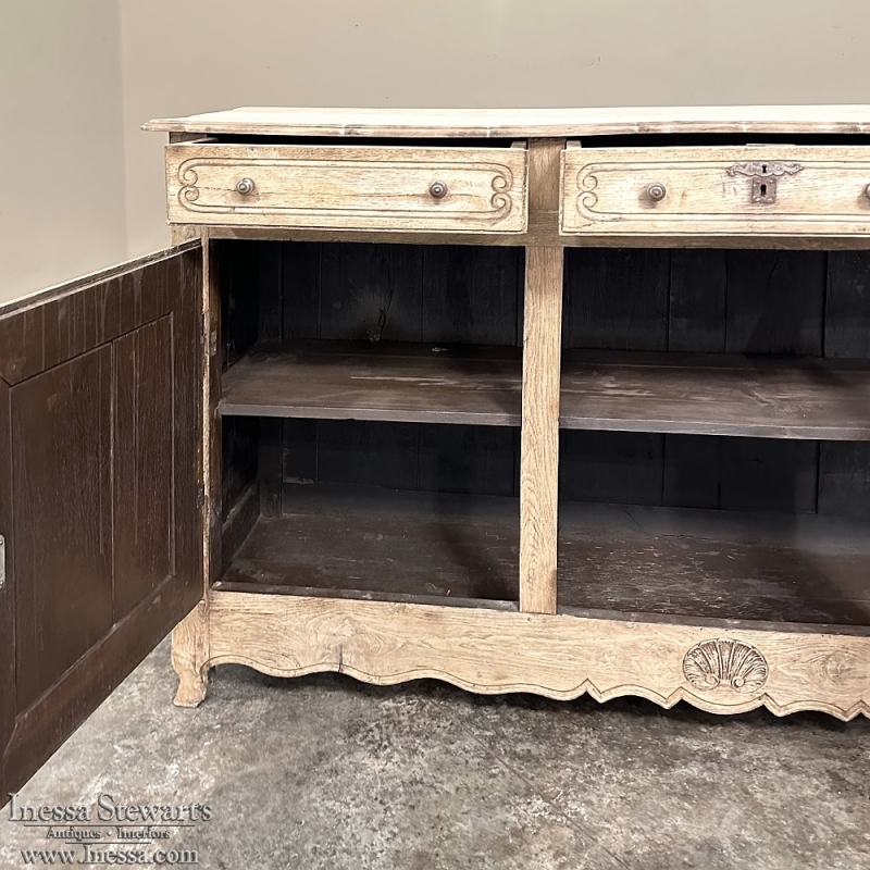 18th Century Country French Buffet in Stripped Elmwood